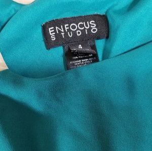 Enfocus Studio | Dresses | Enfocus Studio Shortsleeve Beige And Teal ...